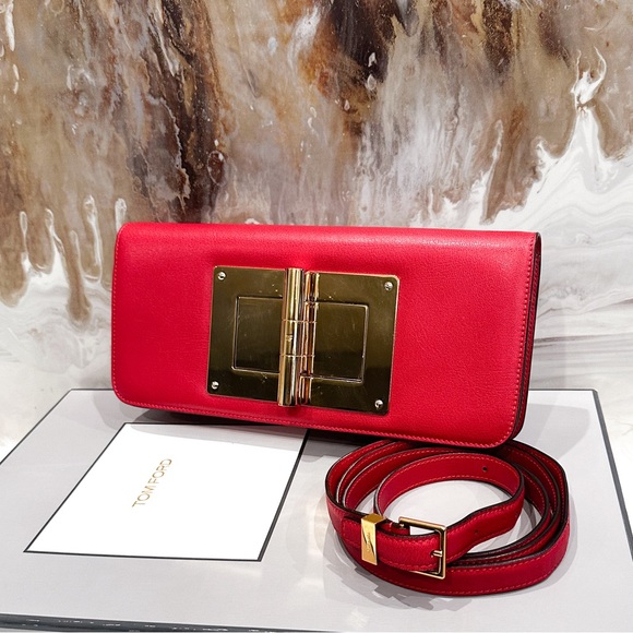 Tom Ford | Bags | Tom Ford Red Gold Natalia East West Convertible ...